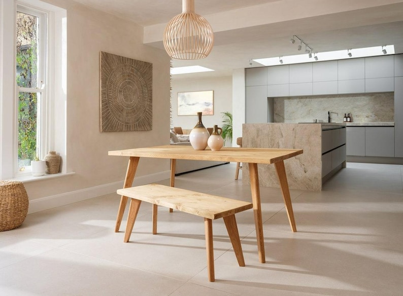 John Lewis Calia Style Dining Table Rustic Industrial Wood Handmade ...