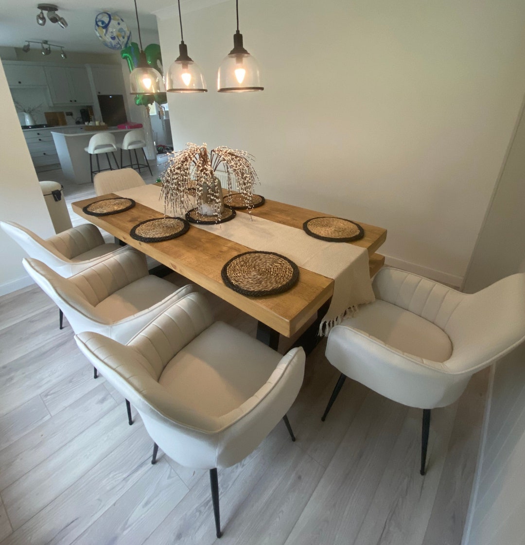 Dining Table Rustic Industrial Dining Table Grantham TRAPEZIUM Chunky ...