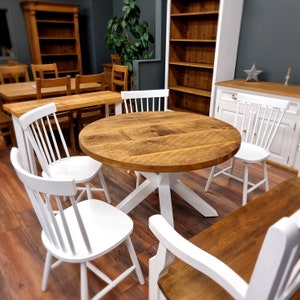 Round Dining Table Vintage Star Leg Kitchen Table Rustic Industrial ...