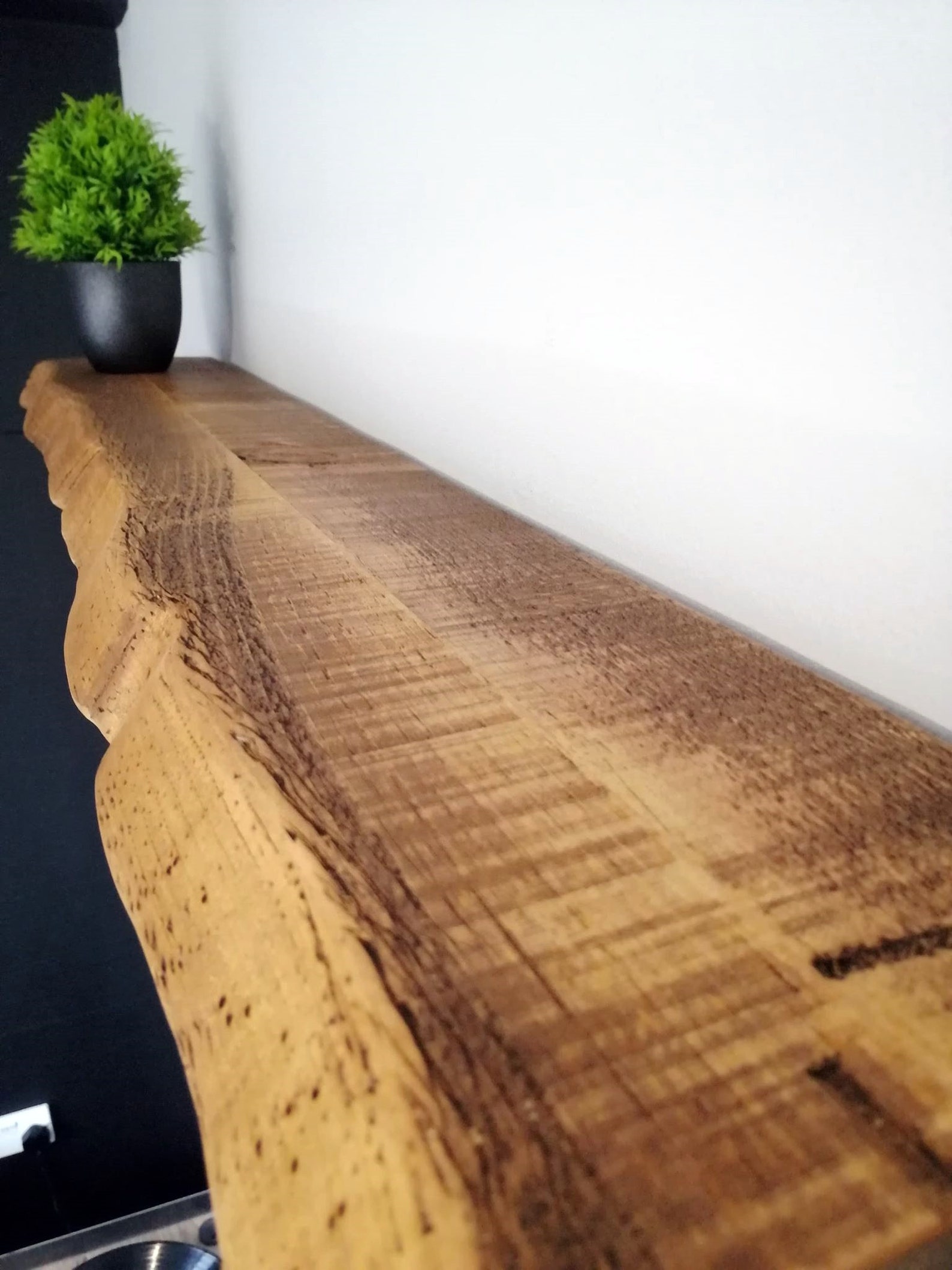 Live Edge Rustic Shelf Thick Prism Metal Bracket | Etsy UK