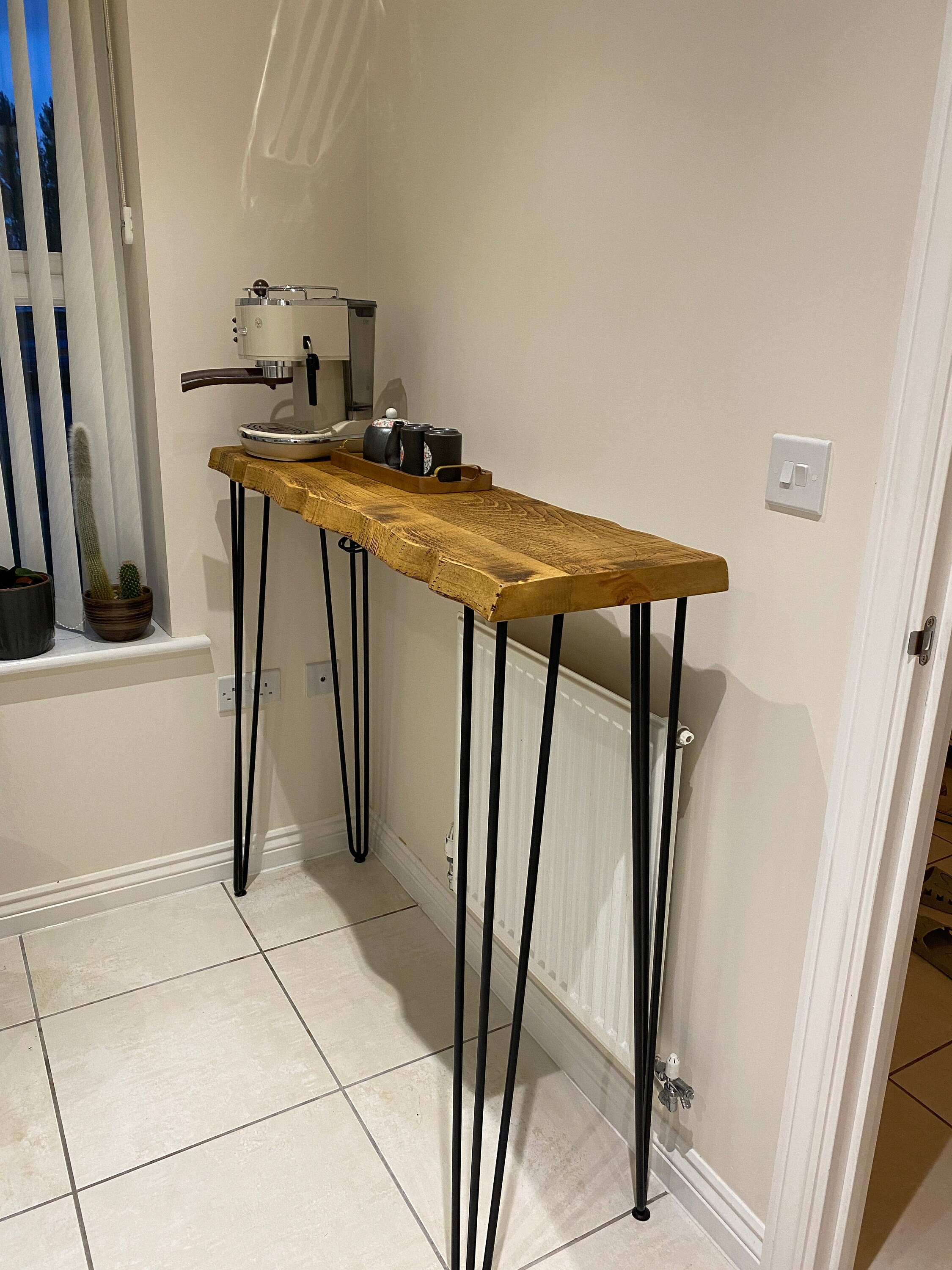 Live Edge 4 Legs Console Table Hairpin Legs Rustic Hallway - Etsy UK