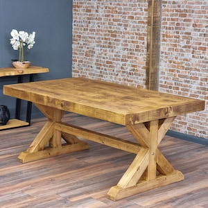 Rustic Farmhouse Clifford Dining Table Reclaimed Wood - Handmade ...