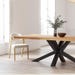 Solid Oak Dining Table With Star Steel Legs - DURABLE HARDWOOD 083 ...