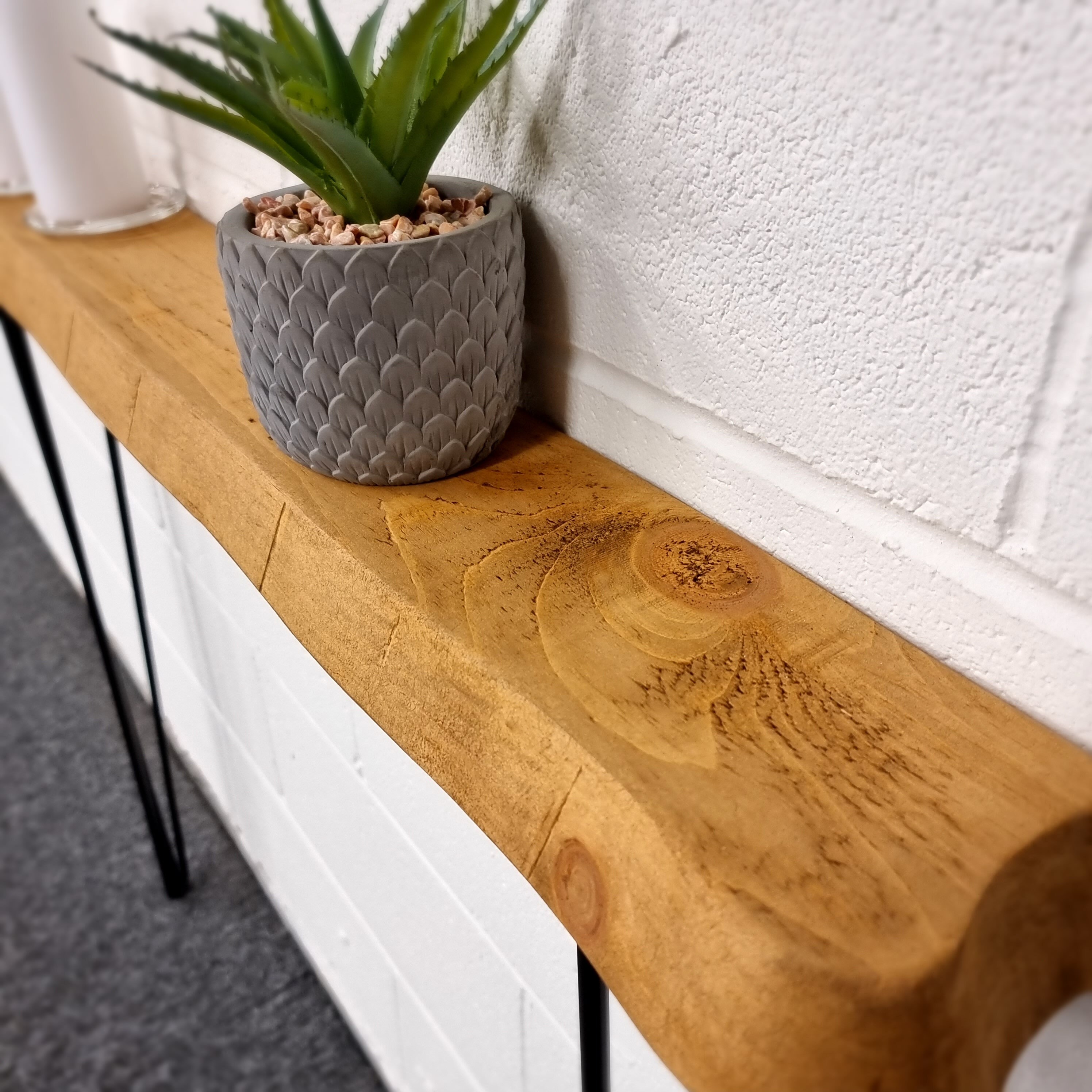 Live Edge Round Corners Skinny Console Table With Hairpin Legs - Etsy UK
