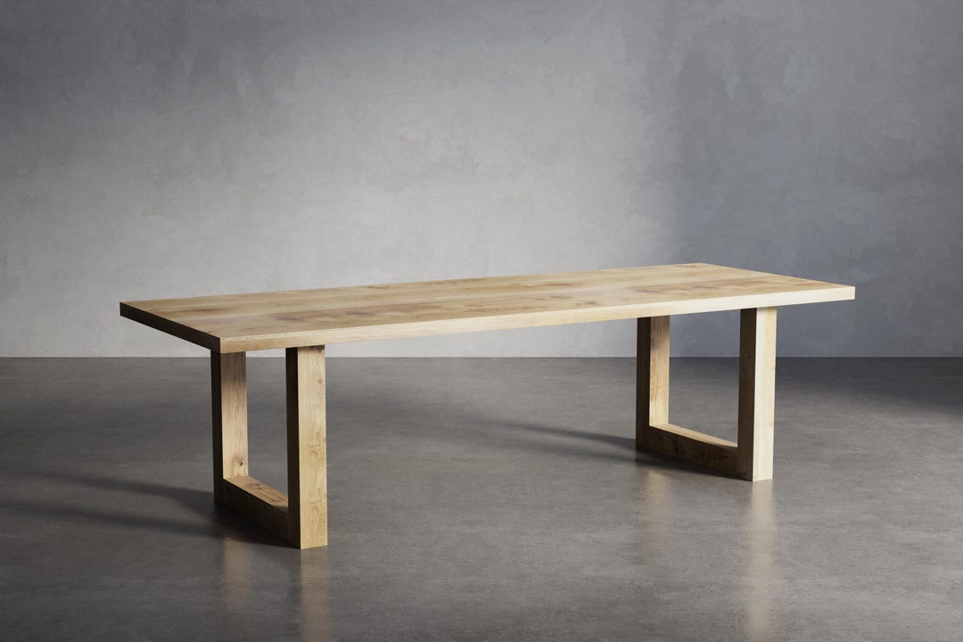 Solid Oak Dining Table With Square Frame Wooden Legs 90x90 - DURABLE ...