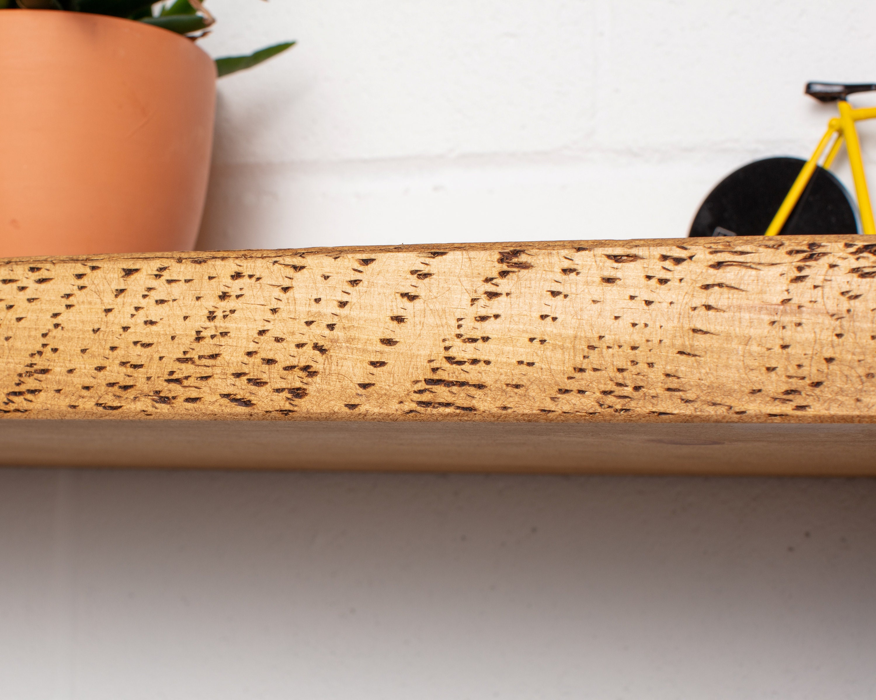 Reclaimed Straight Edge Shelf Handmade Solid Wood & Industrial - Etsy UK