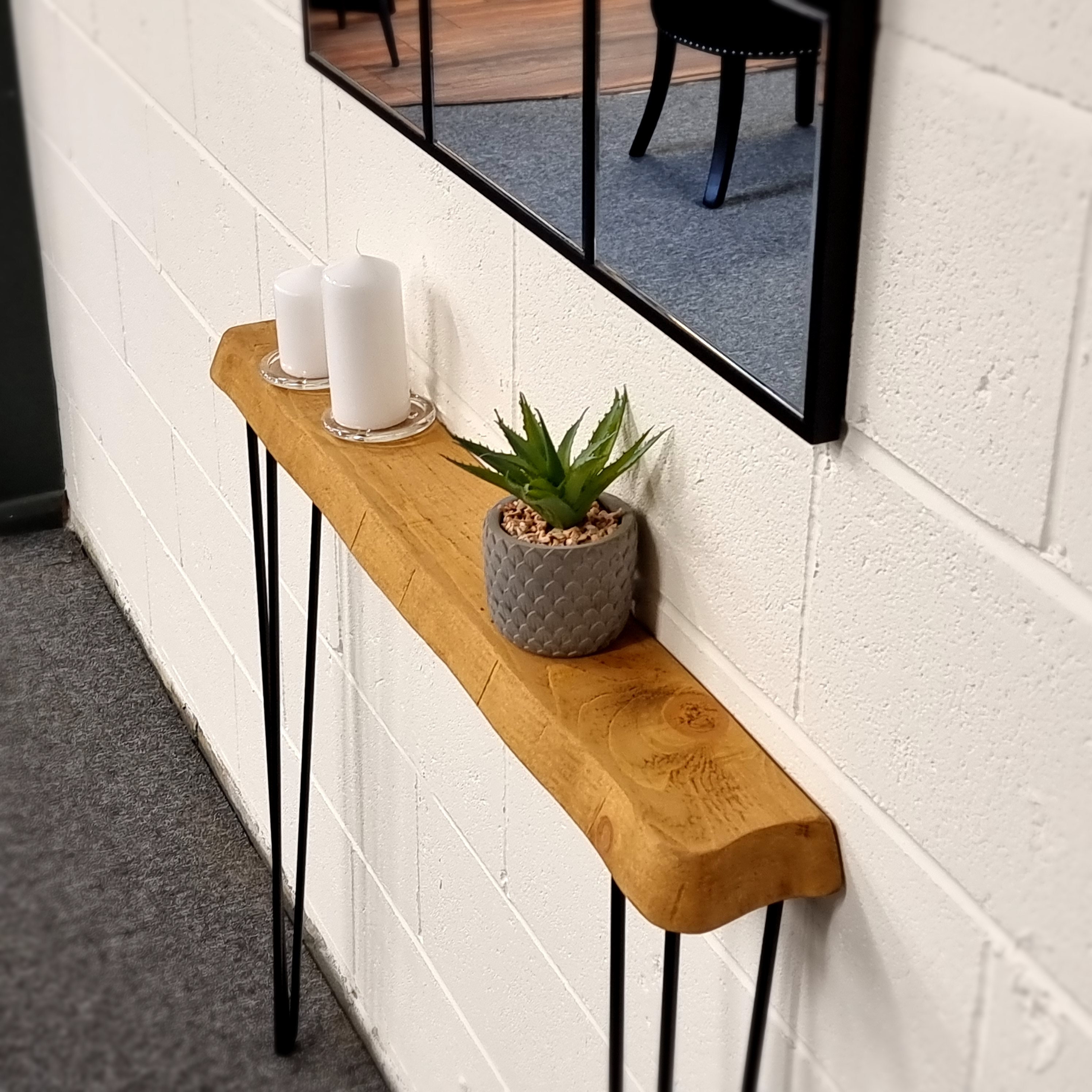 Live Edge Round Corners Skinny Console Table With Hairpin Legs - Etsy UK