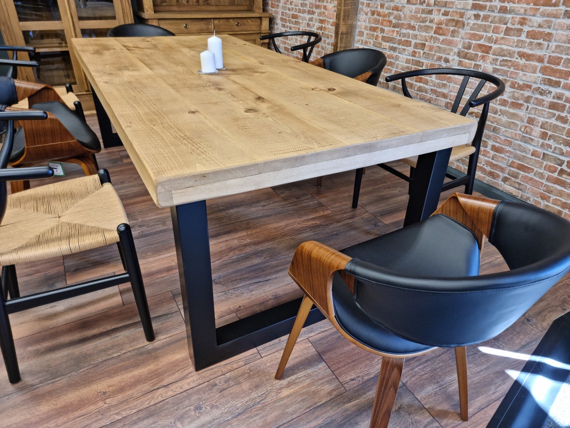 Industrial Dining Table Grantham Dining Square Chunky Frame - Etsy