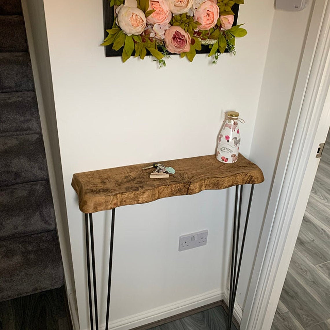 106cm Height Live Edge Round Corners Console Table With - Etsy UK