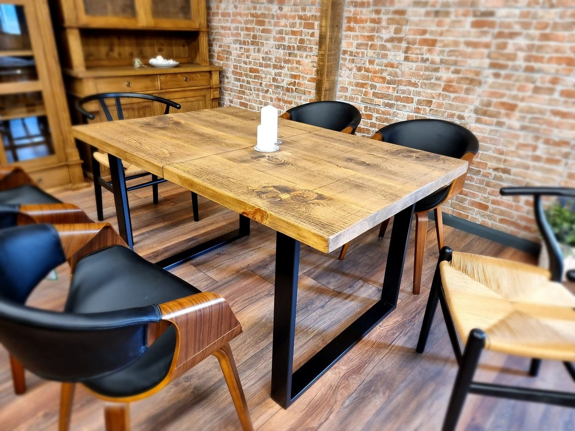 Rustic Extendable Dining Table Kitchen Industrial Rustic Wood | Etsy