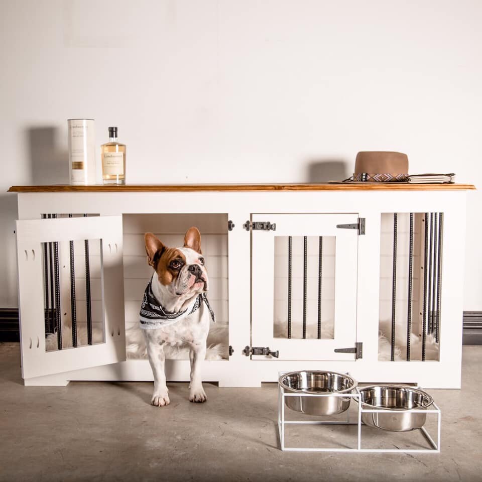 Double Small Luxury Bespoke Wooden Dog Crate Indoor Kennels | Etsy UK