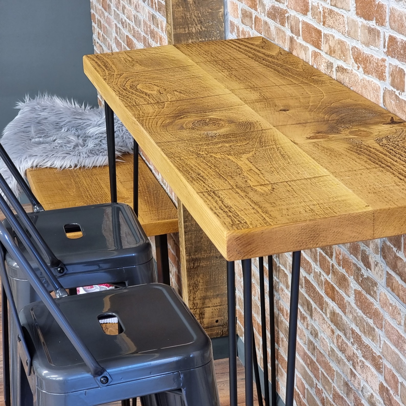 Rustic Breakfast Bar Worktop Kitchen Table Stool | Etsy
