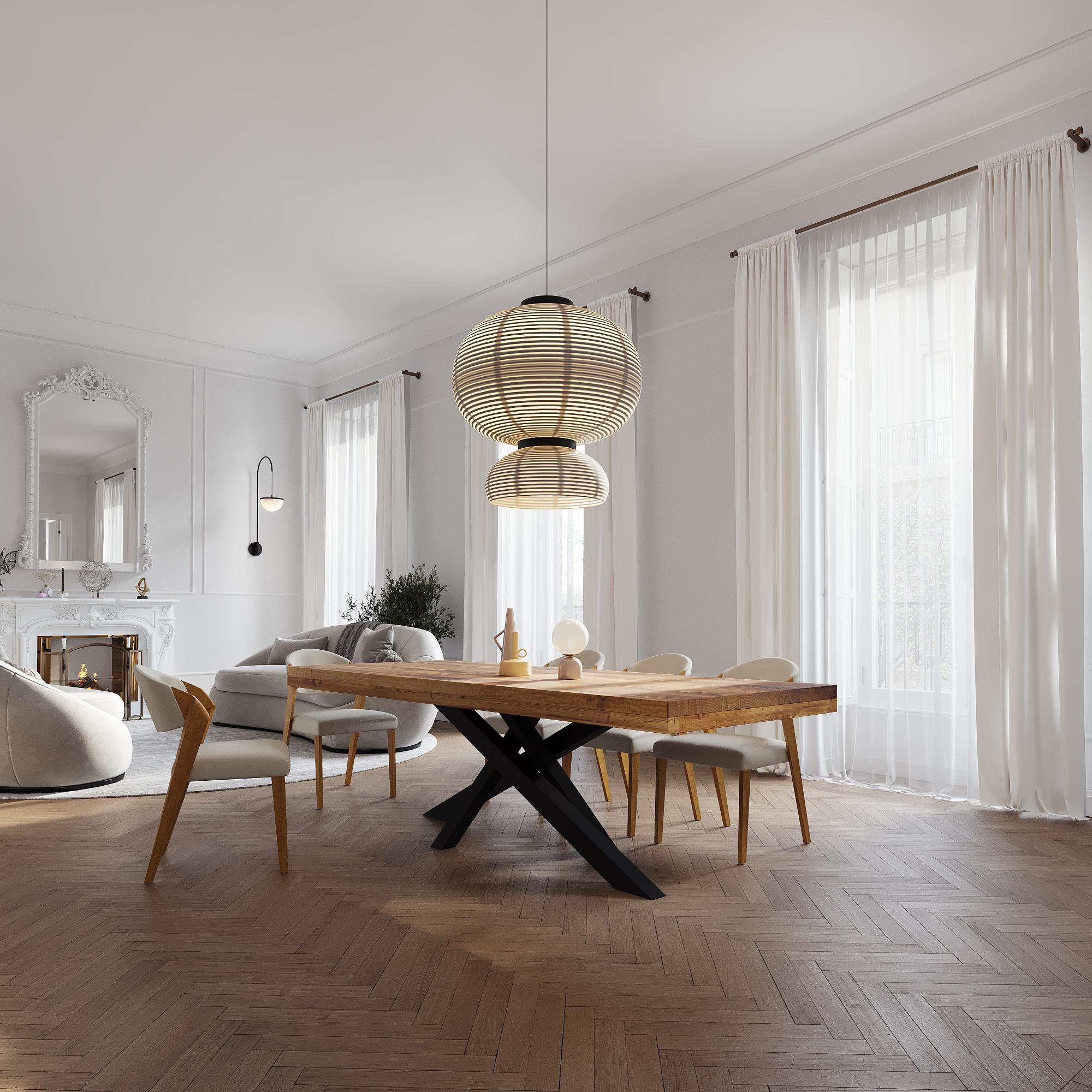 Grantham Crossover Dining Table Rustic Solid Wood Dining Table ...