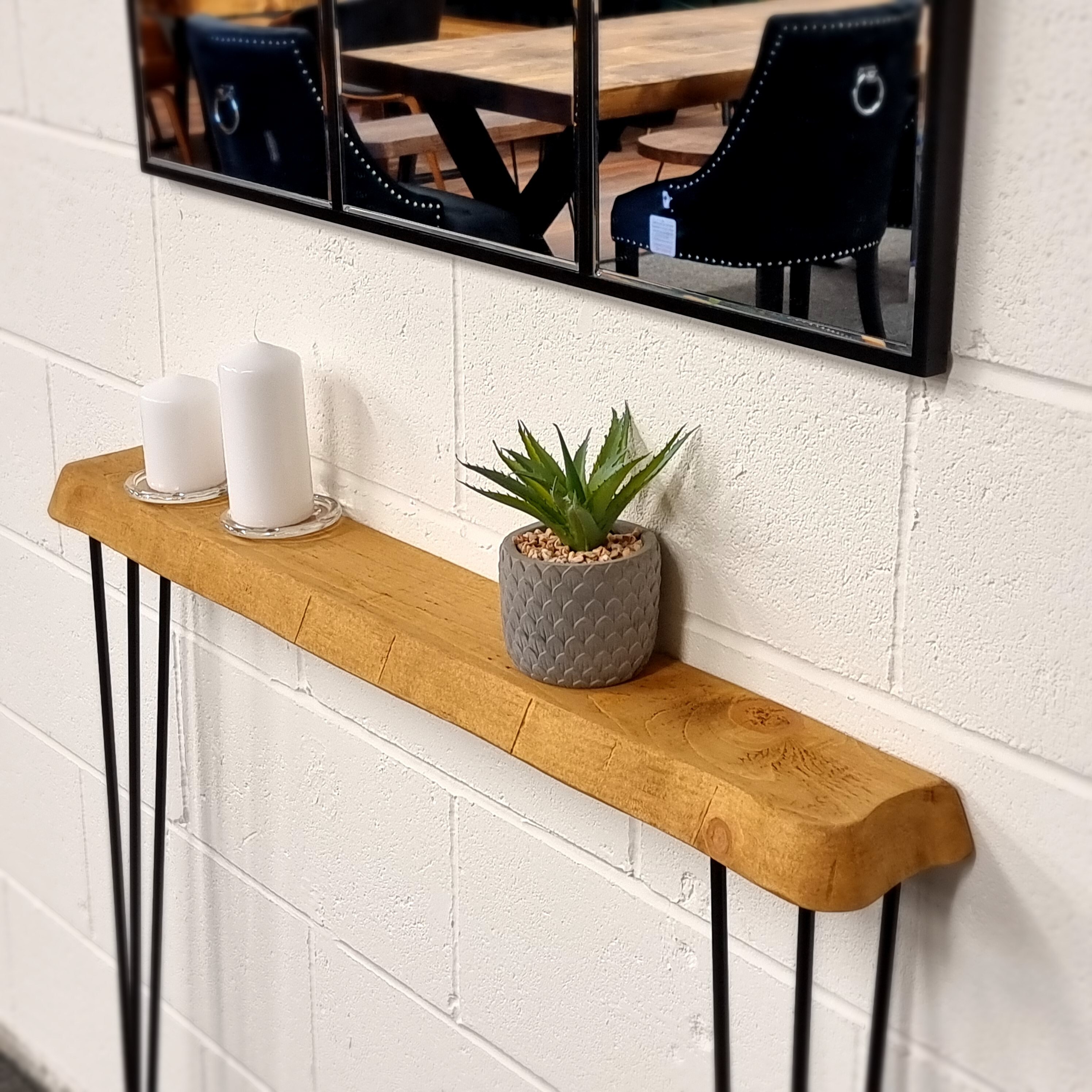 Live Edge Round Corners Skinny Console Table With Hairpin Legs - Etsy UK
