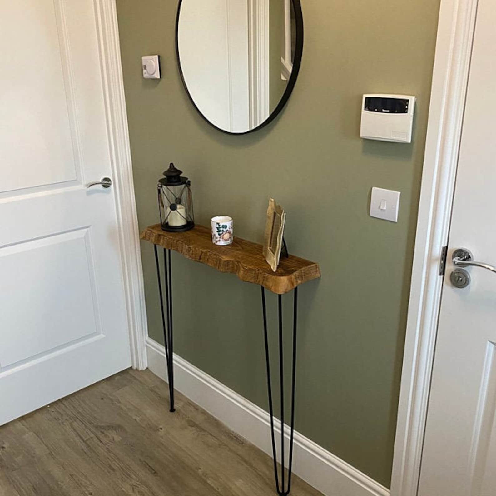 Live Edge Round Corners Console Table Hairpin Legs Wooden - Etsy UK