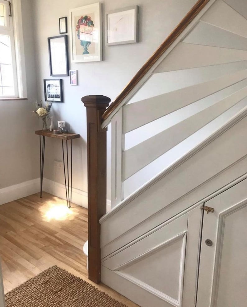 Rustic wood console table with hairpin legs thick rustic | Etsy