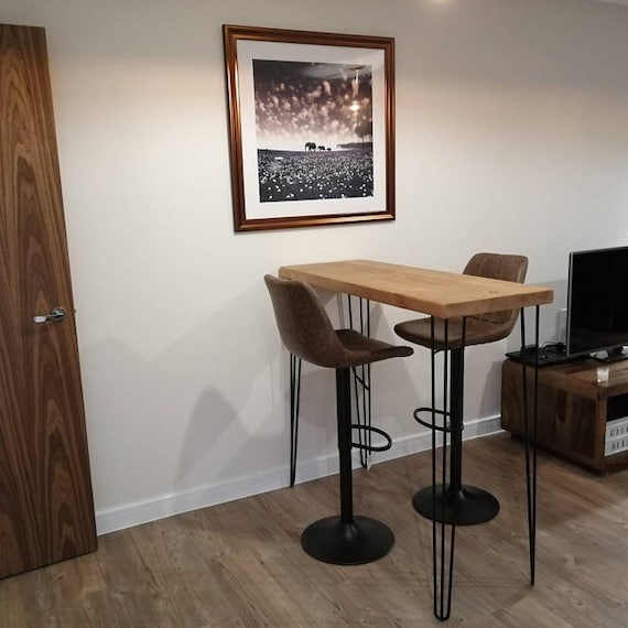 Console Table With 4 Hairpin Legs Reclaimed Wooden Rustic | Etsy