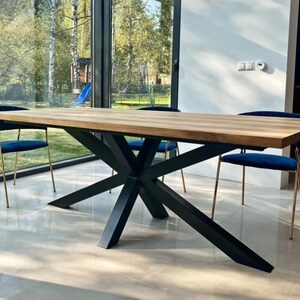 Extendable Solid Oak Kitchen Dining Table With Star Legs - Etsy
