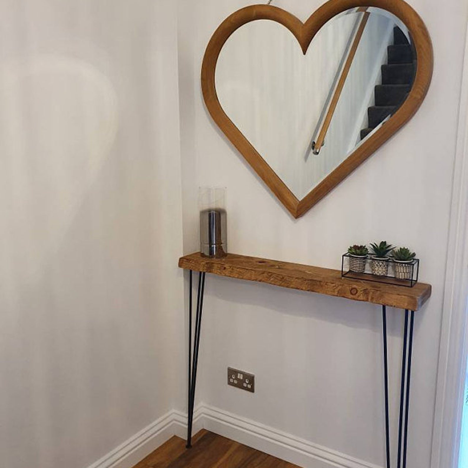 Live Edge Wood Console Table With Hairpin Legs Dispatch 48h | Etsy