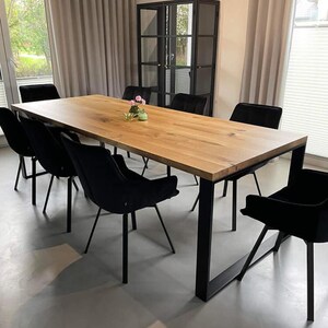 Solid Oak Dining Table With End Square Frame Legs Industrial - Etsy