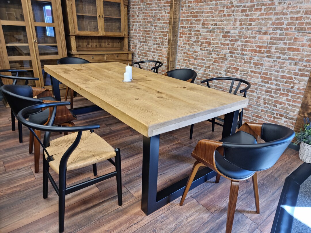 Industrial Dining Table Grantham Dining Square Chunky Frame - Etsy
