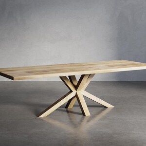 Solid Oak Dining Table With Star Wooden Legs 90x90 - DURABLE HARDWOOD ...