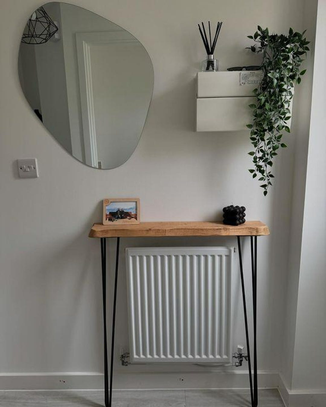 106cm Height Live Edge Round Corners Console Table With Hairpin Legs ...