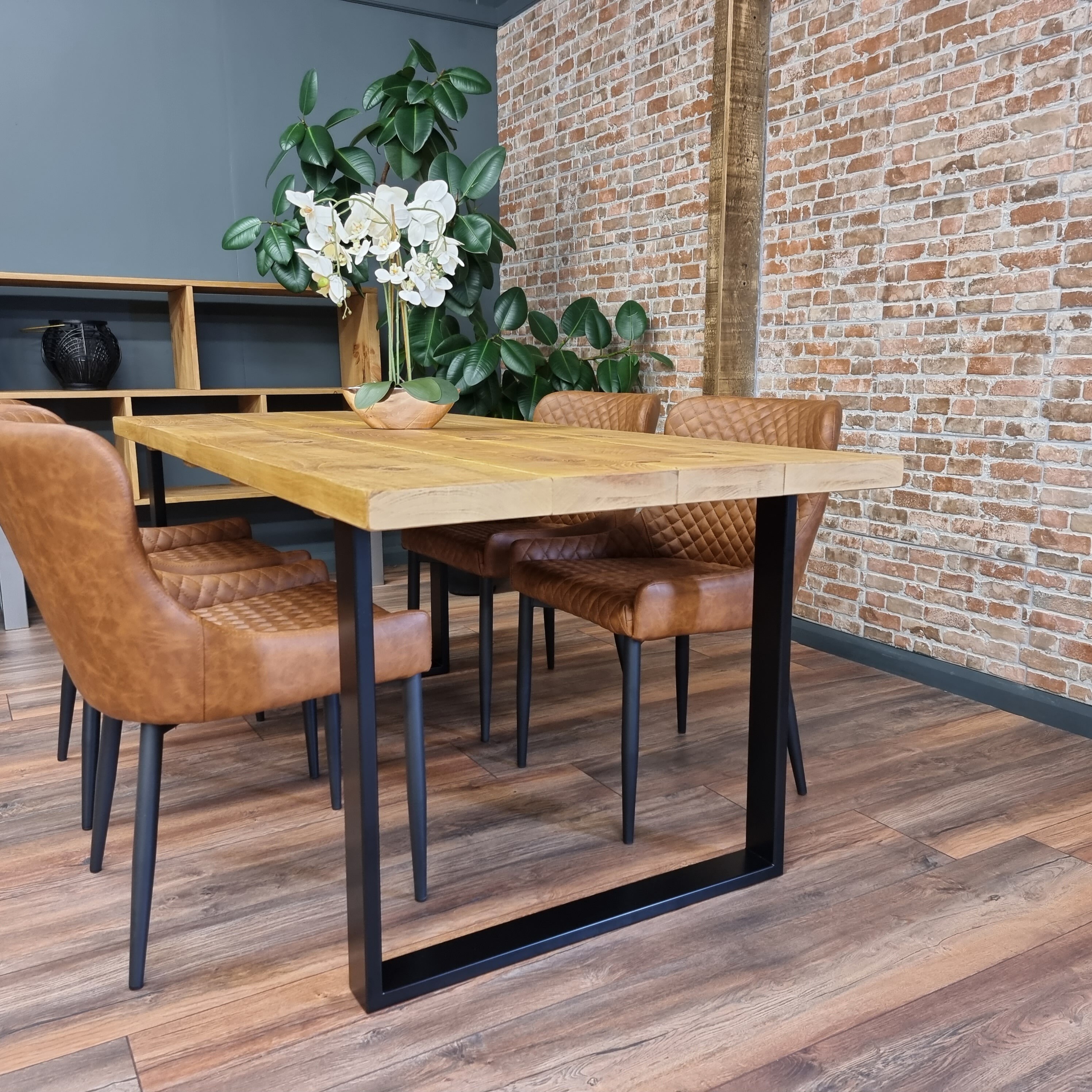 SET 150cm Table 4 Chairs Rustic Dining Table Square-frame - Etsy