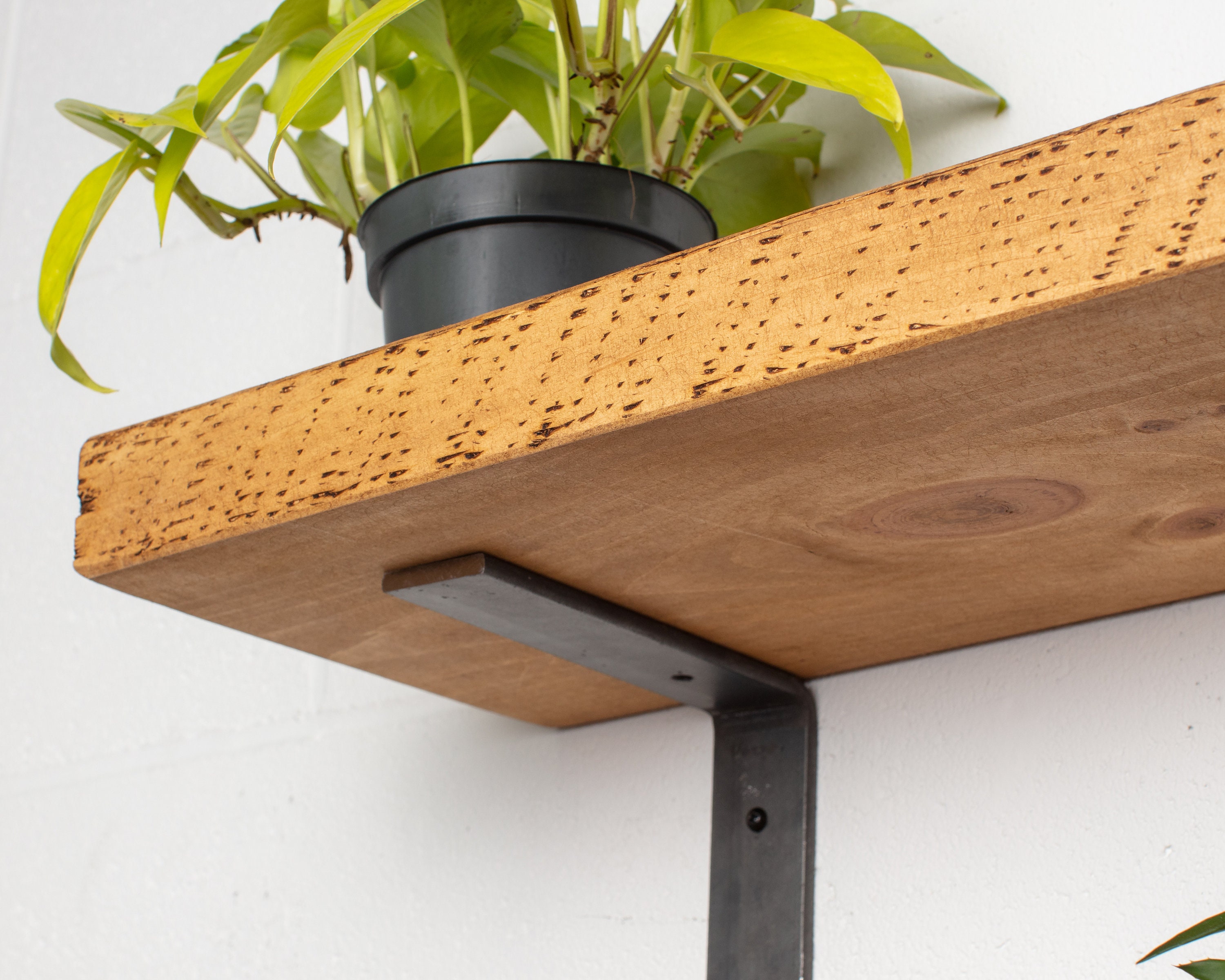 Reclaimed Straight Edge Shelf Handmade Solid Wood & Industrial - Etsy UK