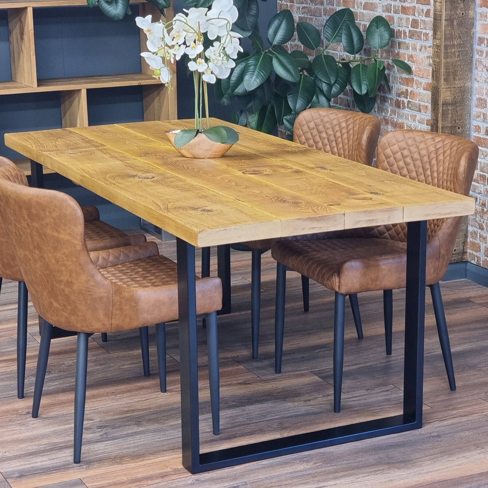 SET 150cm Table 4 Chairs Rustic Dining Table Square-frame - Etsy