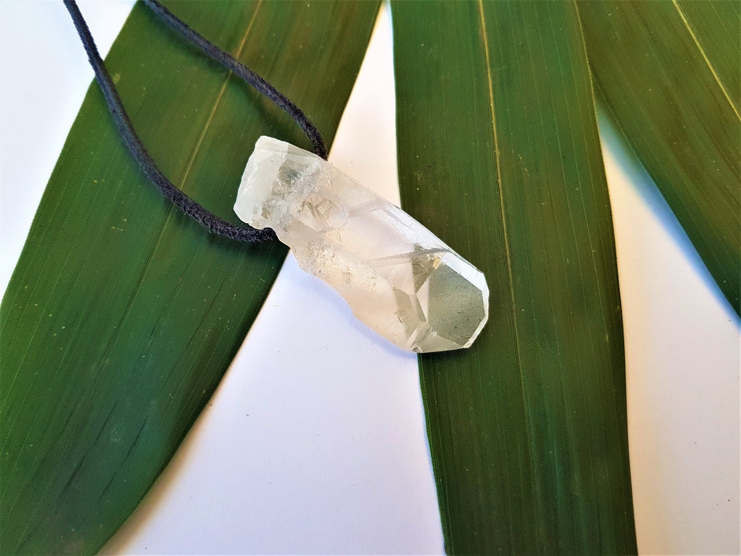 Rock Crystal Pendant & Chain Rock Crystal Lace Raw Stone Crystal ...