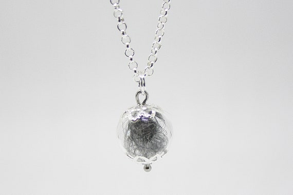 Rabbit Hair chain pendant personalizable animal hair jewelry | Etsy