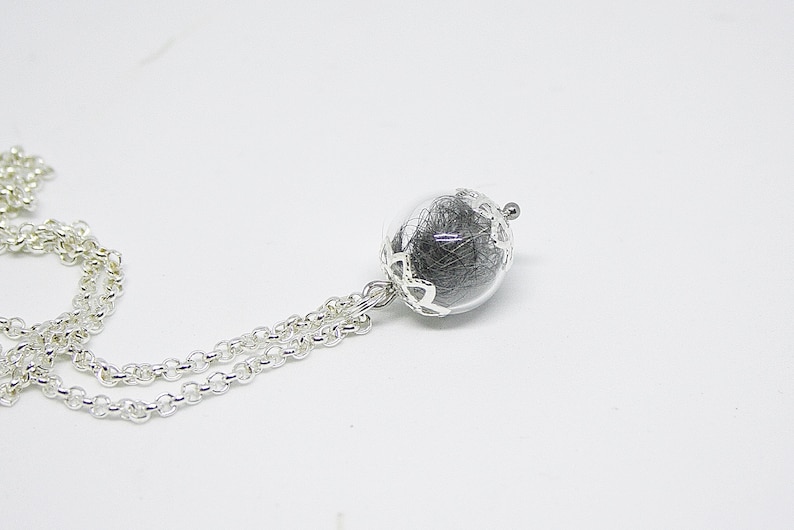 Rabbit Hair chain pendant personalizable animal hair jewelry | Etsy