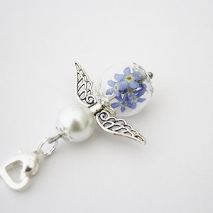 Real Forget-me-not Pendant Angel Communion Confirmation Flower Jewelry ...