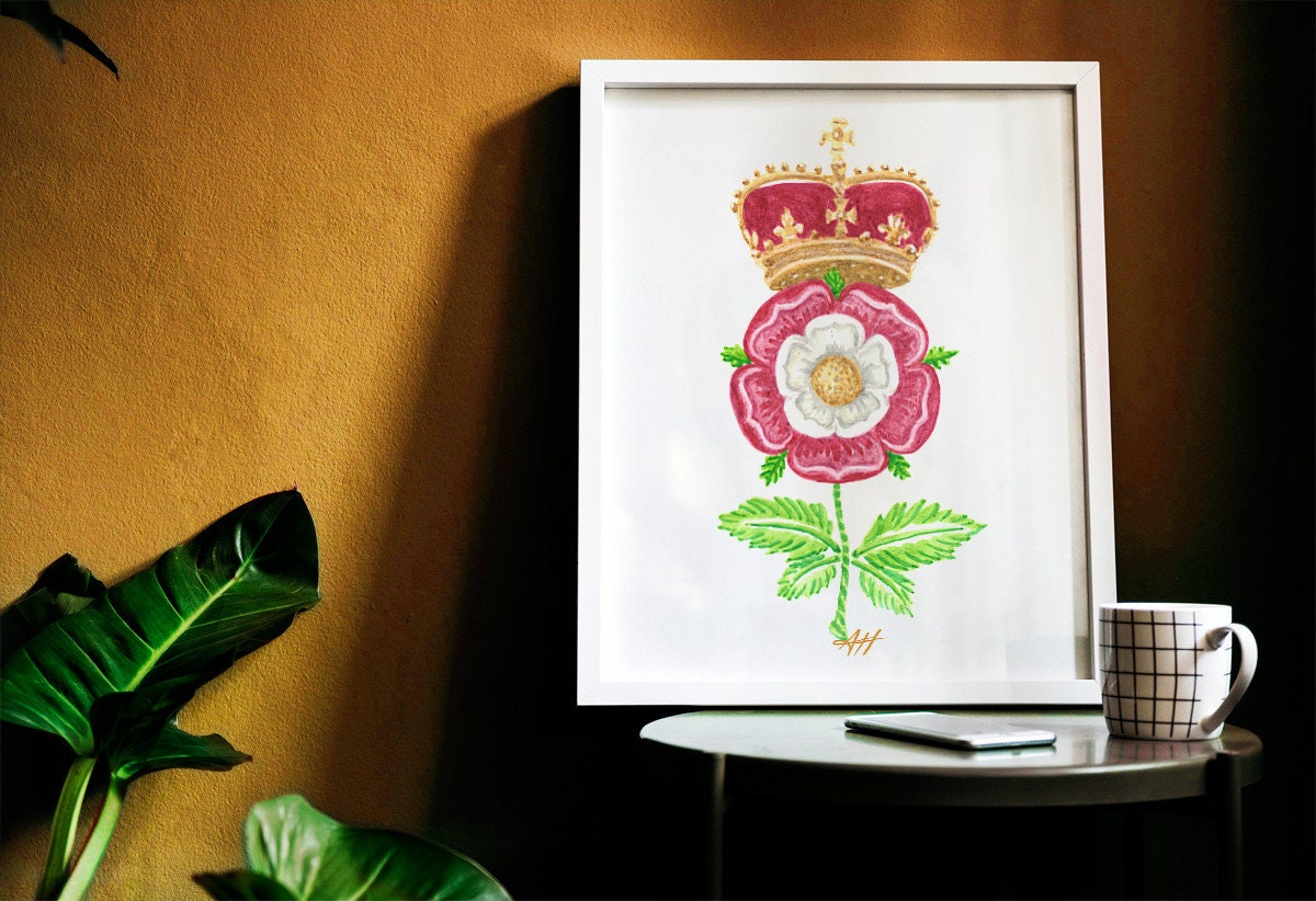 Print of a Tudor Rose - "tudor Rose" - Watercolour Art Print - Etsy