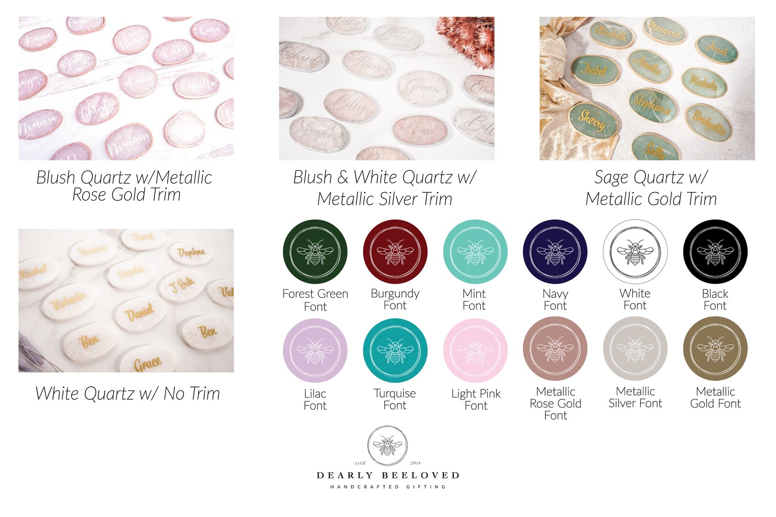 Quartz Place Cards Boho Wedding Rose Quartz Escort Cards - Etsy