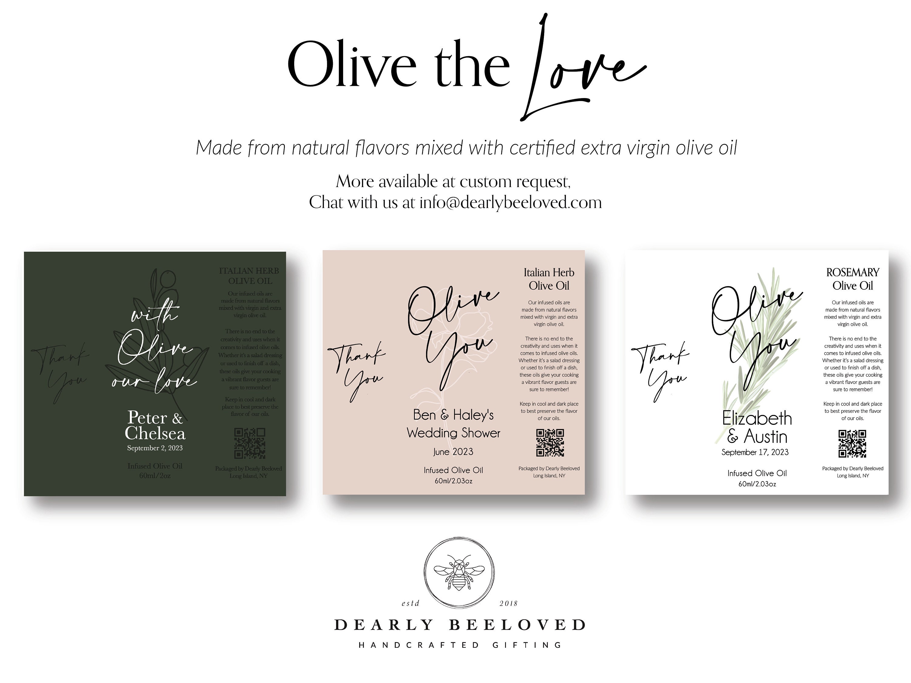 Olive Oil Party Favor | Infused Oil Favor | Olive You Favors | Olive ...