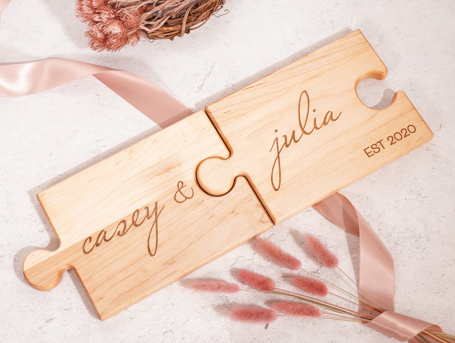 Personalized Cutting Board Maple Puzzle Cutting Board - Etsy