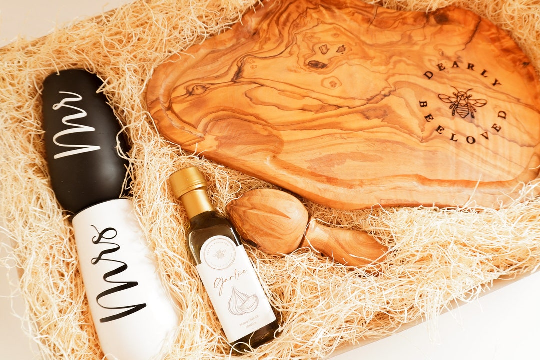 Amalfi Inspired Olive Wood Gift Set | Engagement Gift Box | Olive Wood ...
