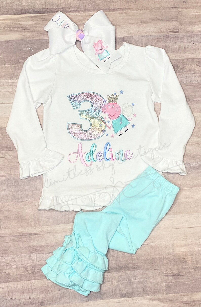 Girl Pig Inspired Birthday Outfit W/ Ruffle Pants | Etsy