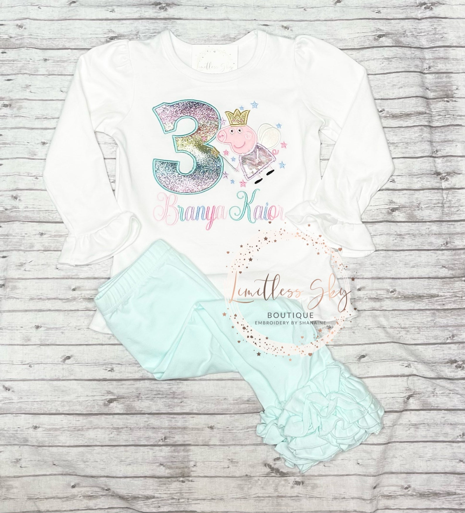 Girl Pig Inspired Birthday Outfit W/ Ruffle Pants | Etsy