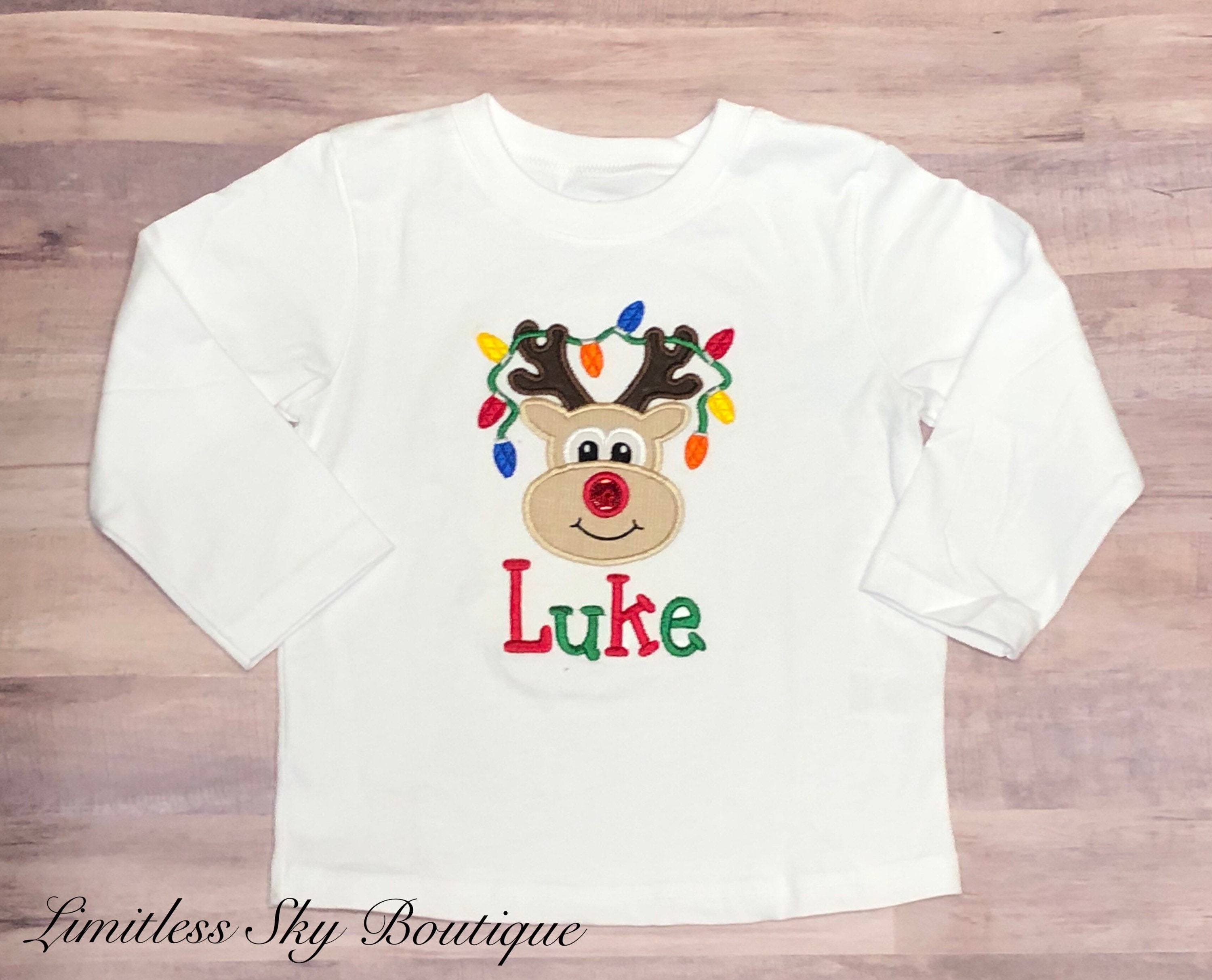 Reindeer with light shirt Christmas shirt | Etsy