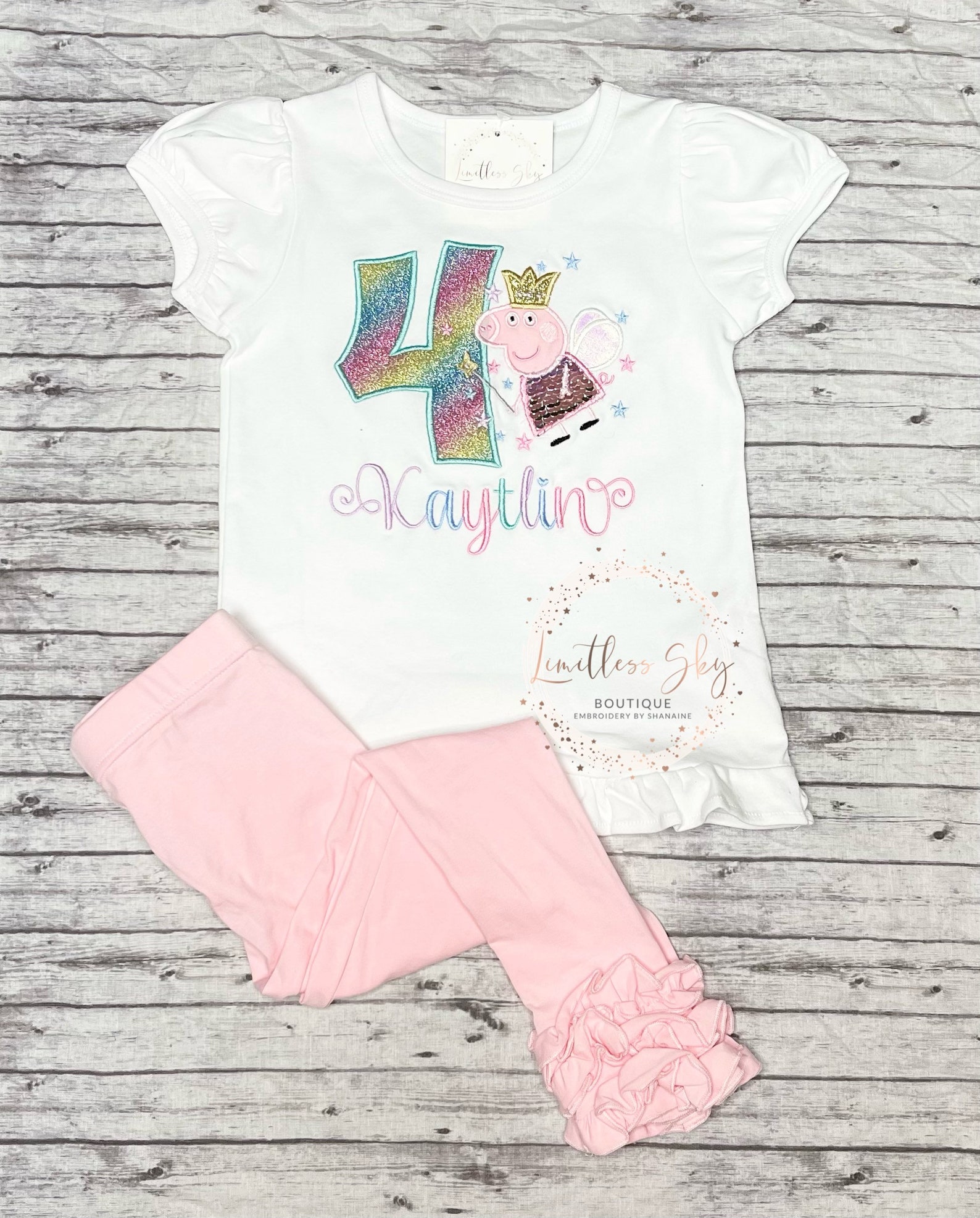 Girl Pig Inspired Birthday Outfit W/ Ruffle Pants | Etsy