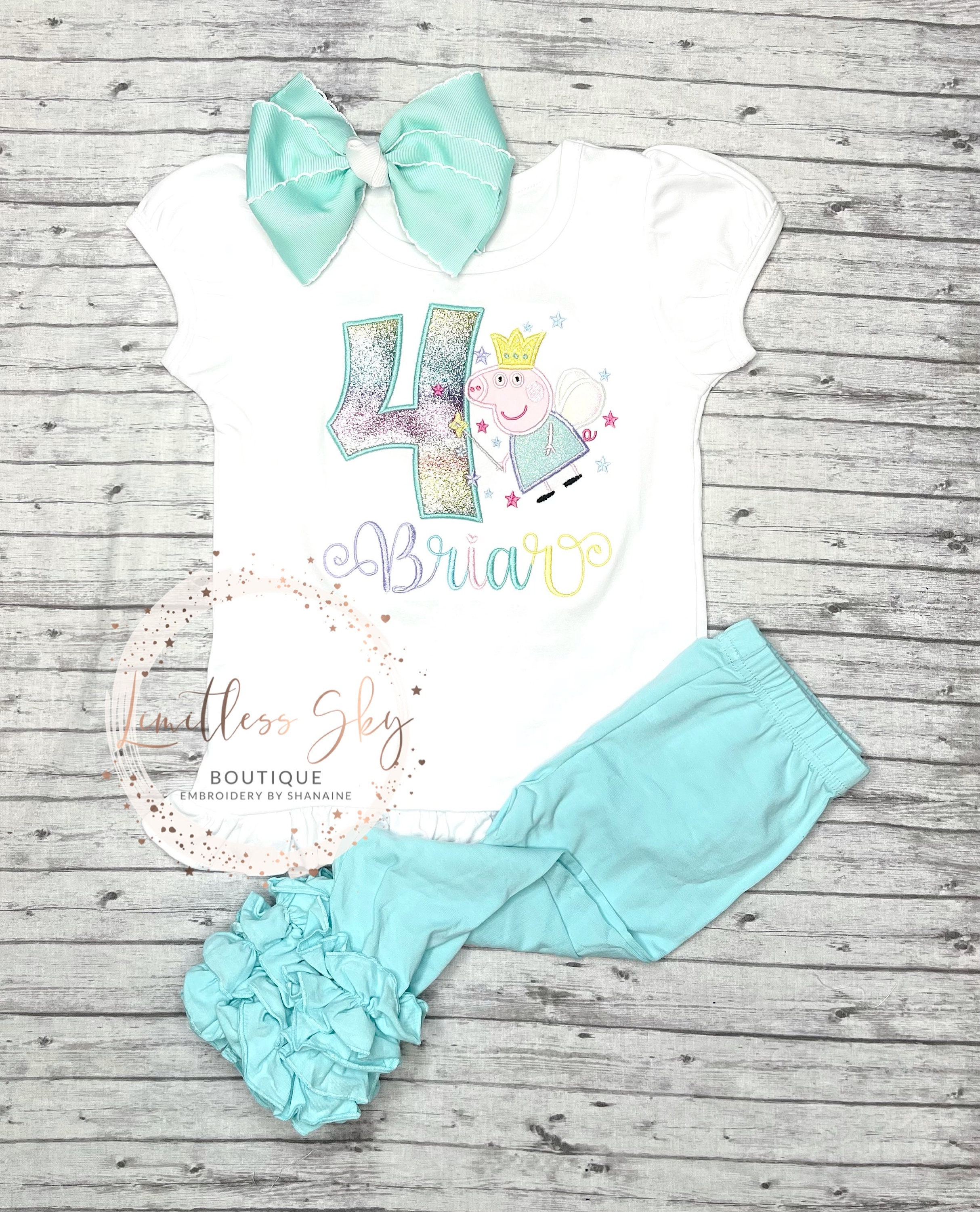 Girl Pig Inspired Birthday Outfit W/ Ruffle Pants | Etsy