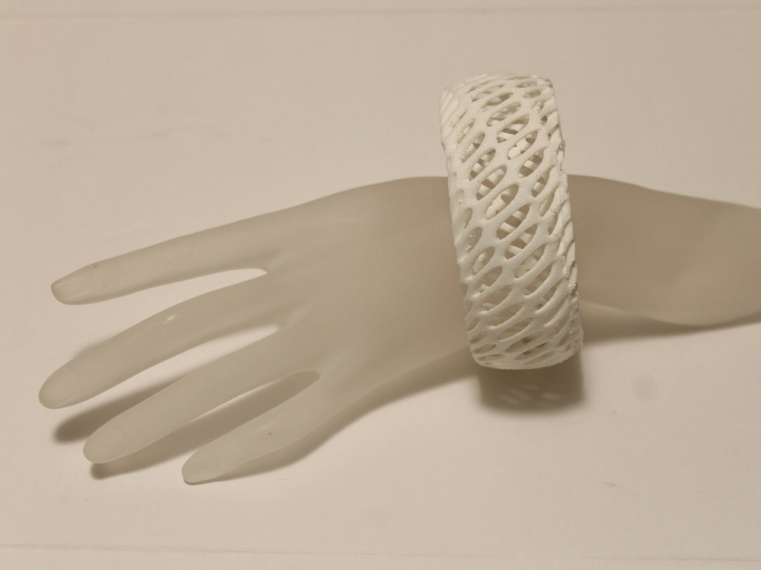 3d Printed Bangle, Elliptical Spiral, Avant Garde - Etsy