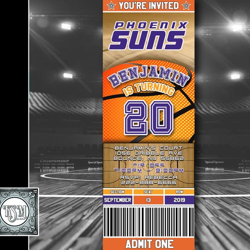Basketball Ticket Birthday Invite Basketball Invitation - Etsy