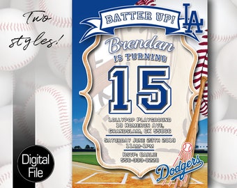 Dodgers Birthday Invitations - Etsy
