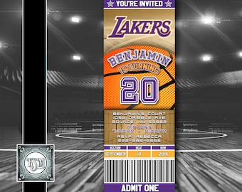 Lakers Birthday Invitation - Etsy