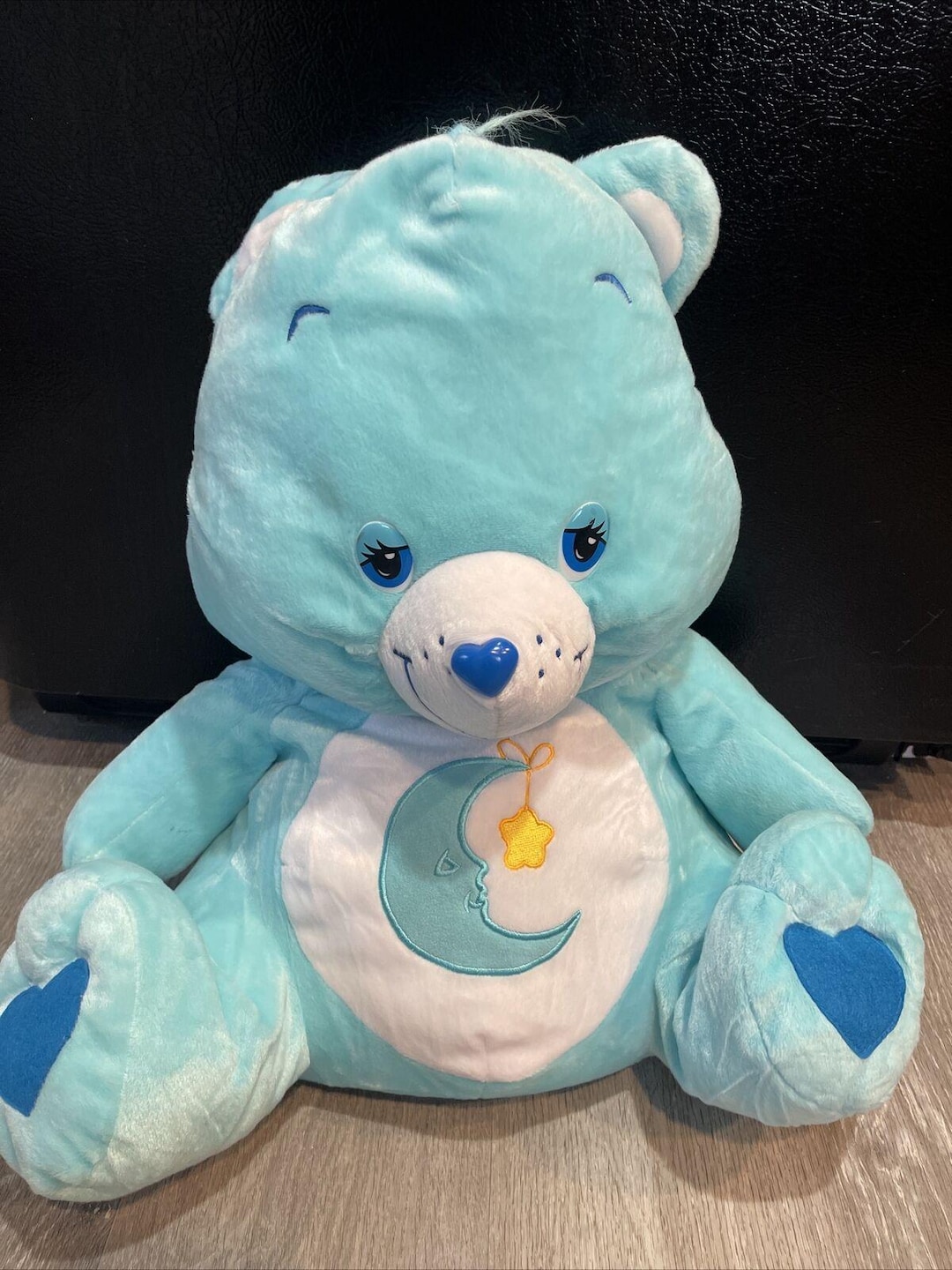 Jumbo Care Bear 22" Seated Blue 2003 Moon Night Time Bear Plush Stuffed ...