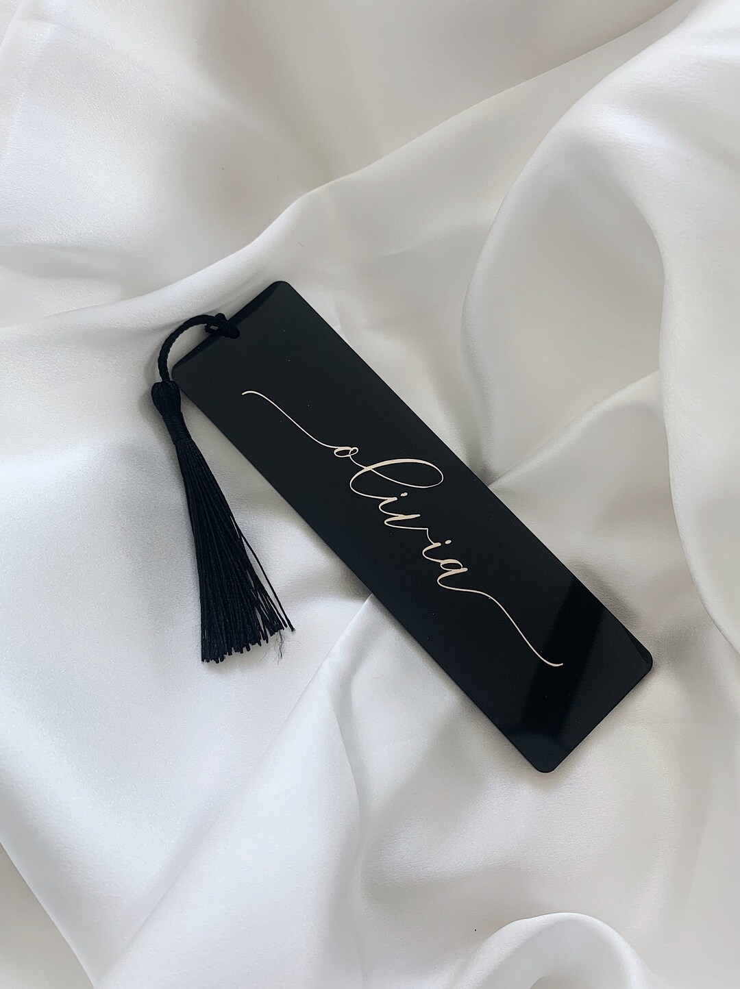 Personalized Bookmarks Black Acrylic Bookmark Calligraphy Personalized ...